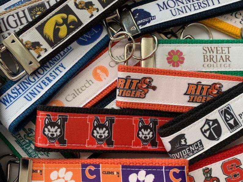 Preppy Fun Keychains Wristlet Key Fobs College Collegiate - Etsy
