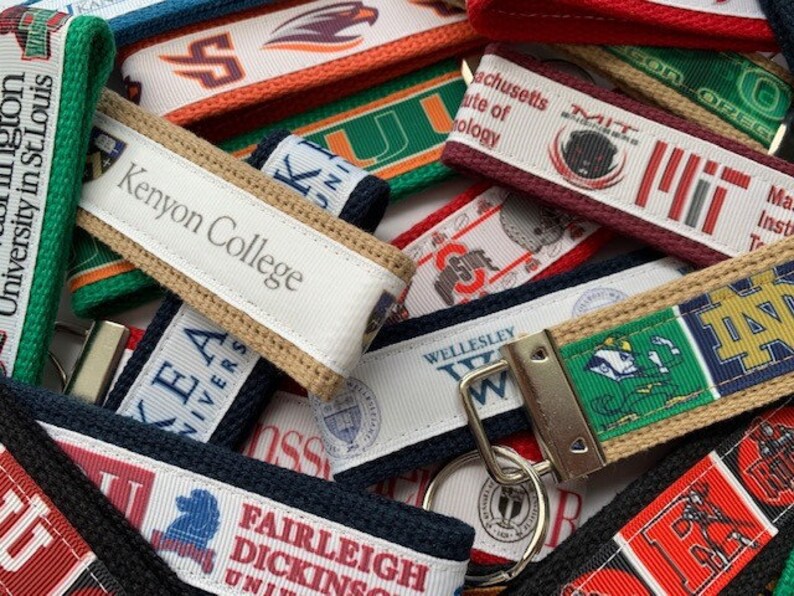 Preppy Fun Keychains Wristlet Key Fobs College Collegiate - Etsy