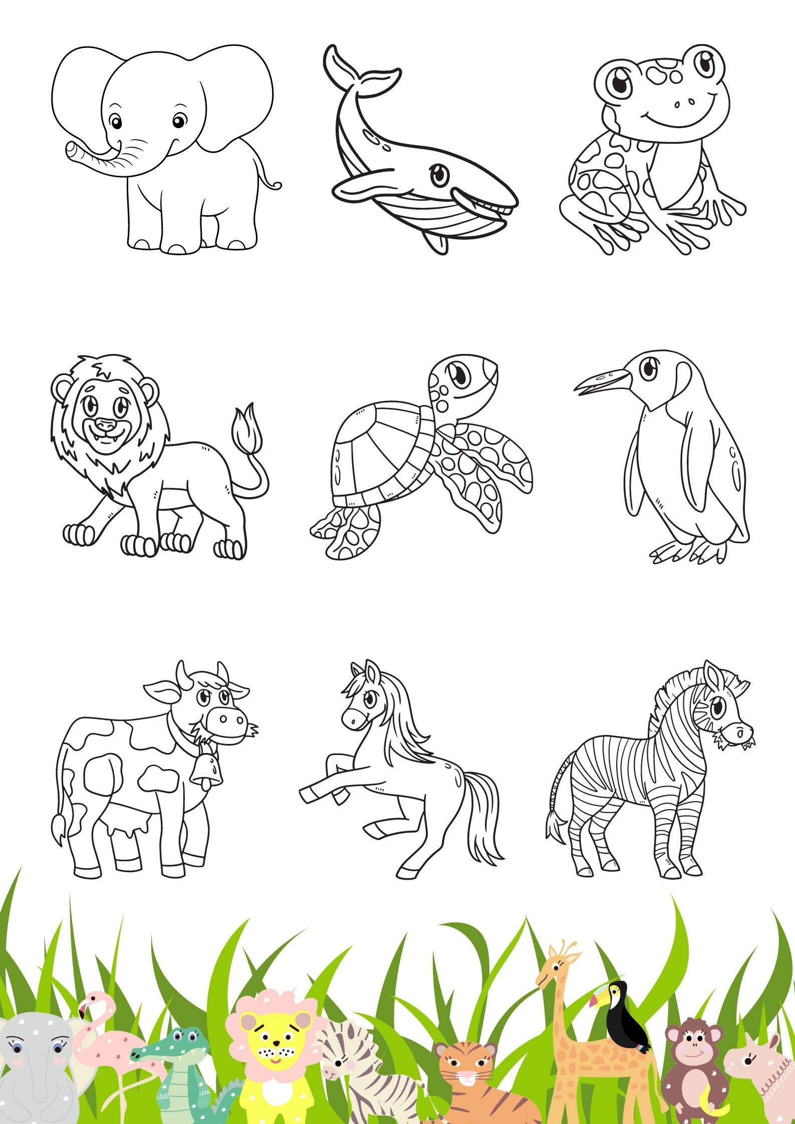 Animal Colouring Sheet/poster for Kids Colour in Yourself - Etsy