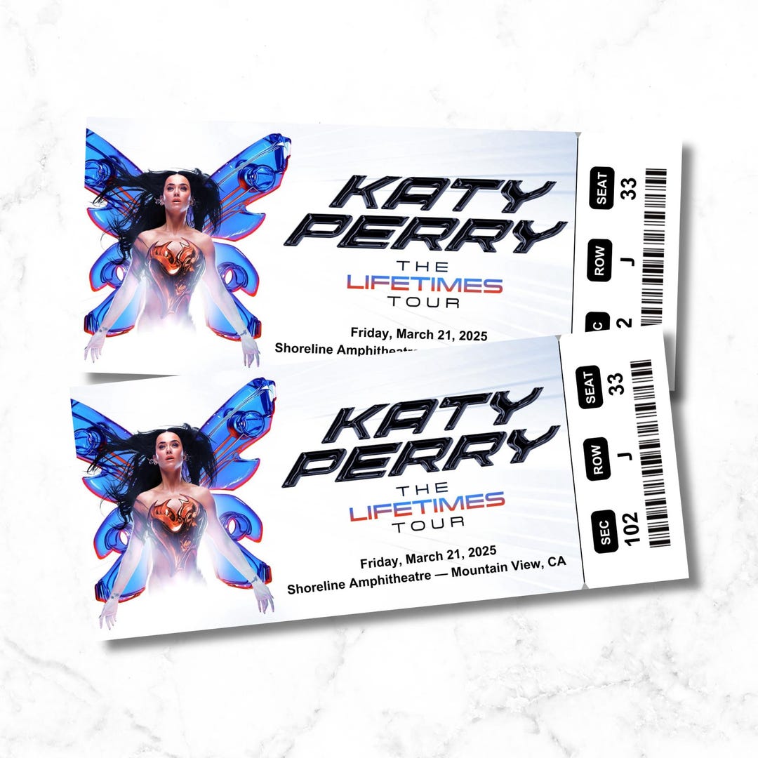 Editable Katy Perry the Lifetimes Tour Souvenir Ticket , Keepsake ...