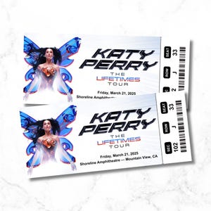 Editable Katy Perry the Lifetimes Tour Souvenir Ticket , Keepsake Ticket, Digital Download ...