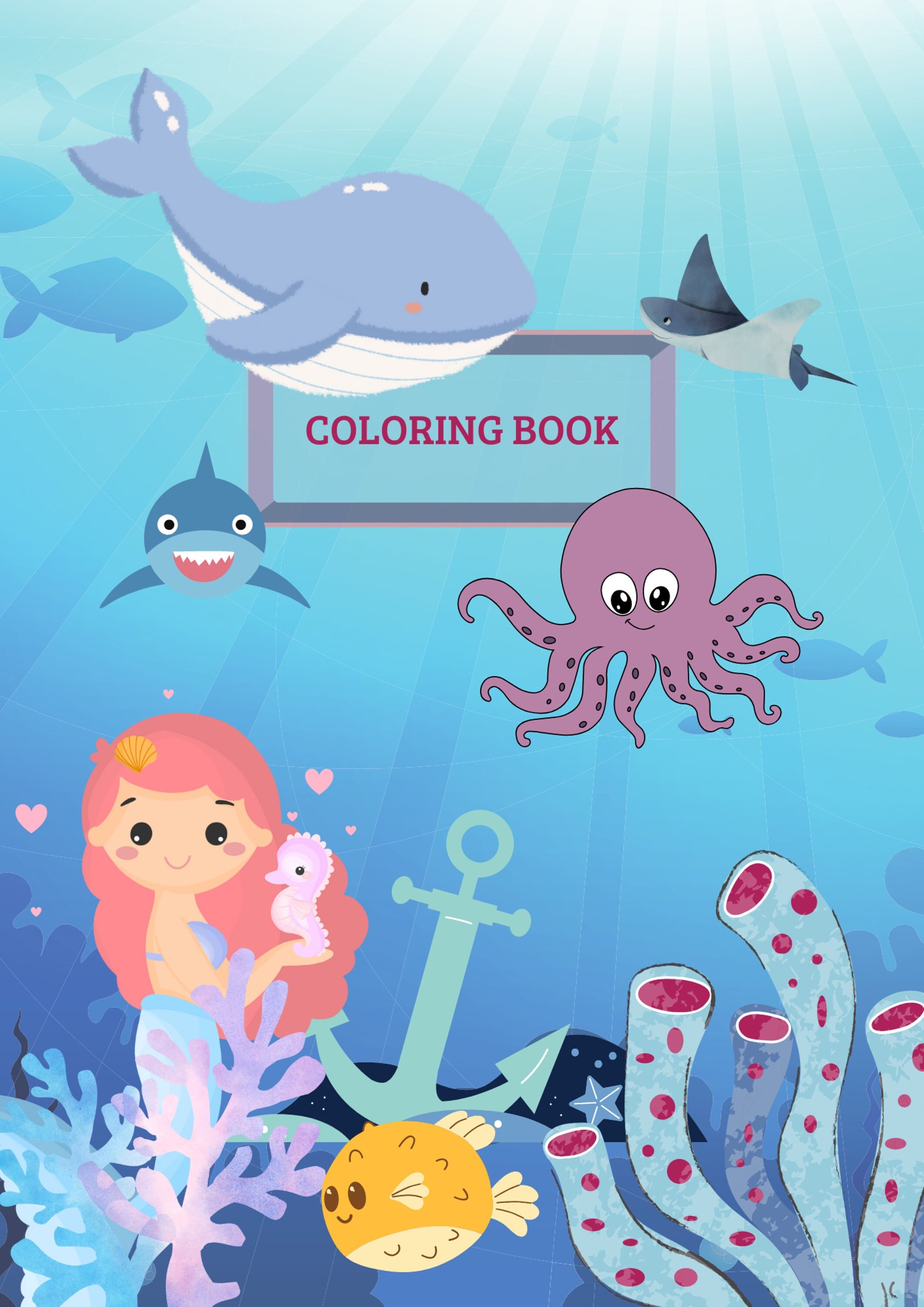 Sea Animals Coloring Book for Kids - Etsy