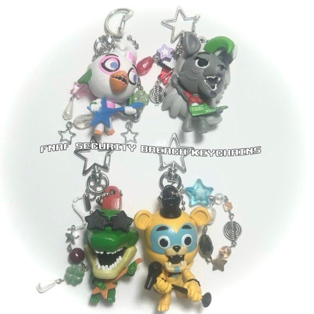 FNAF Security Breach Keychains Beaded Charm Cute Freddy Fazbear ...