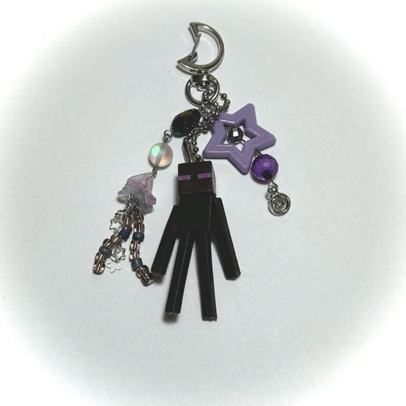 Minecraft Keychains Steve Creeper Enderman Enderdragon Pig Handmade ...