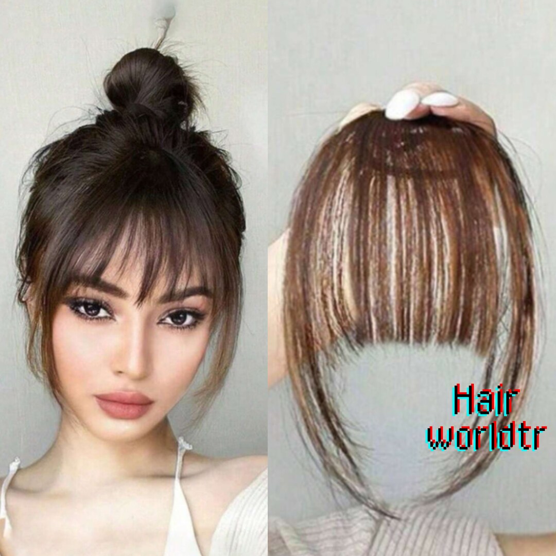 Brown Hair Clips Sideburns With Bangs Detail,woman Hair, Woman Gift - Etsy