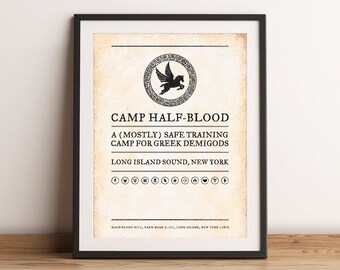 Greetings From Camp Half-blood Poster Percy Jackson - Etsy