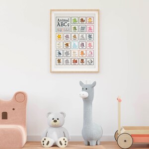 Animal ABC Wall Art, Alphabet Poster, Classroom Decor, Print for Kids ...
