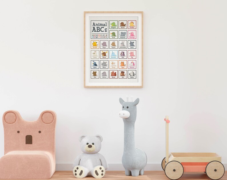 Animal ABC Wall Art Alphabet Poster Classroom Decor Print - Etsy