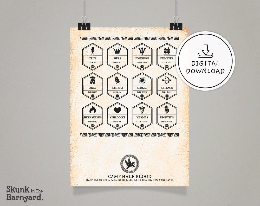 Camp Halfblood Digital Wall Art, Percy Jackson Downloadable Prints ...