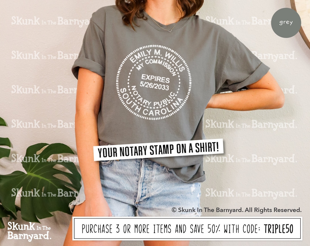 Personalized Notary Shirt, Custom Comfort Colors Tee for Notary Public ...