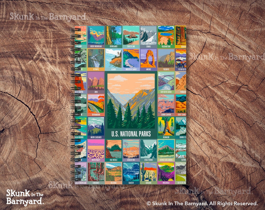 National Parks Notebook, US National Parks Journal, Gift for Hiker ...