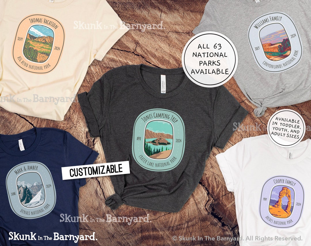 Custom National Parks Shirt Matching Family Camping Vacation - Etsy