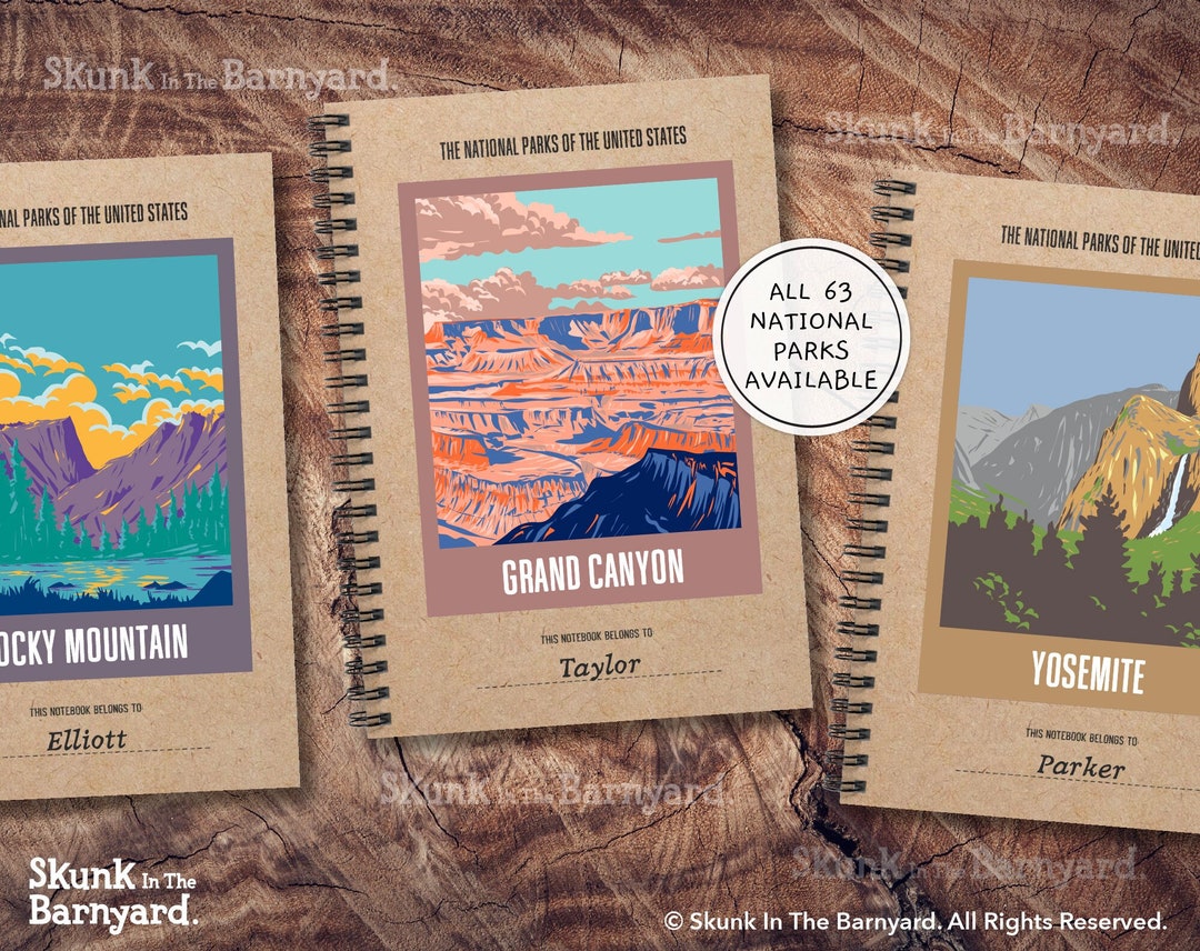 Personalizable National Parks Notebook, All 63 Parks Available, Custom ...