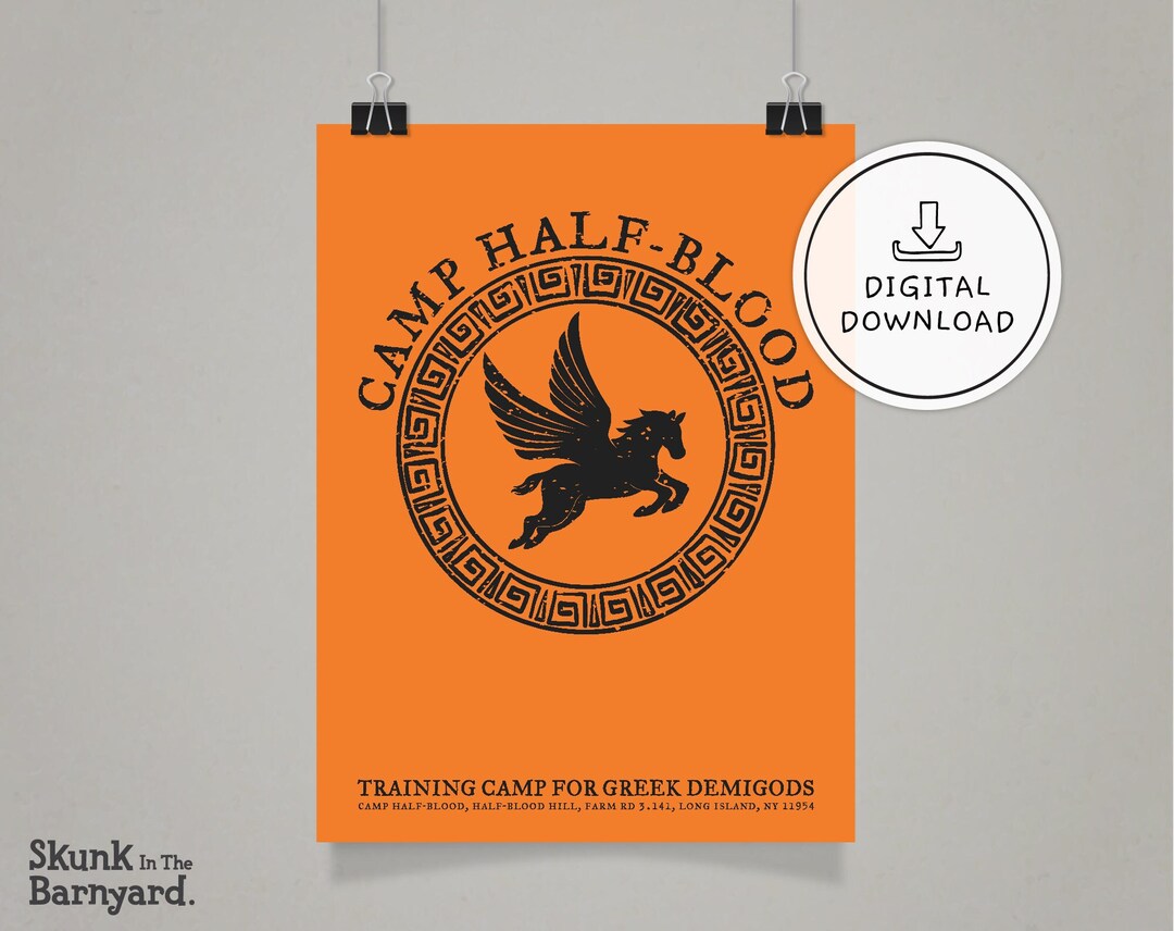 Camp Halfblood Digital Wall Art, Percy Jackson Downloadable Prints ...