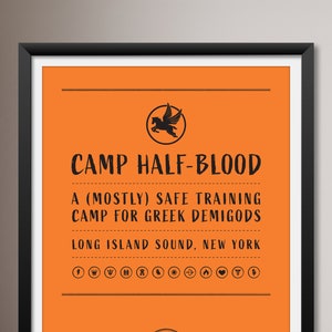 Camp Halfblood Poster, Percy Jackson Merch, Camp Half Blood Wall Art ...