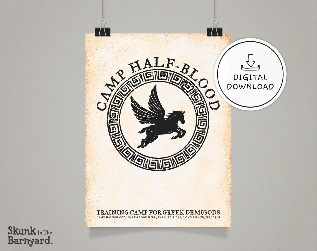 Camp Halfblood Digital Wall Art, Percy Jackson Downloadable Prints ...