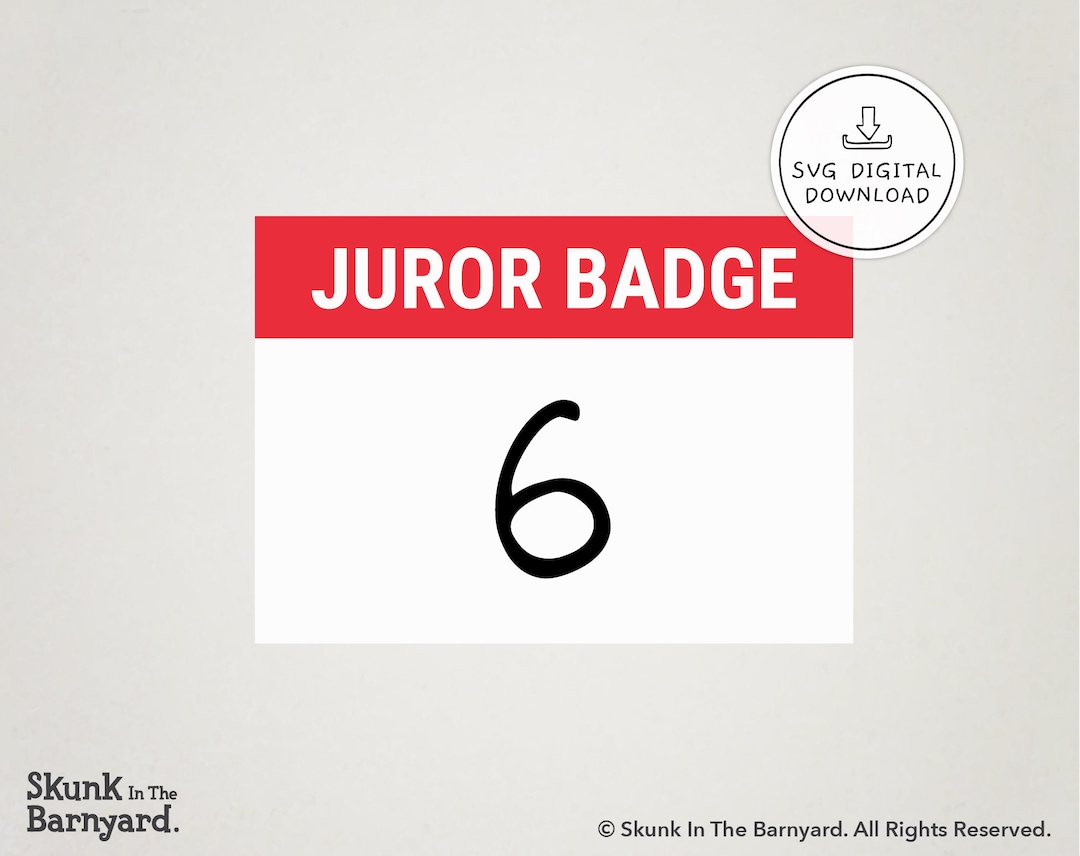 Juror Badge 6 Svg, Jury Duty Inspired Digital Download, Subtle ...