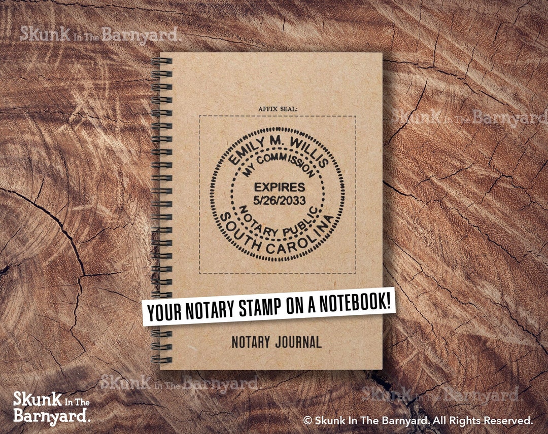 Personalized Notary Stamp Notebook, Custom Journal for Notary Public ...