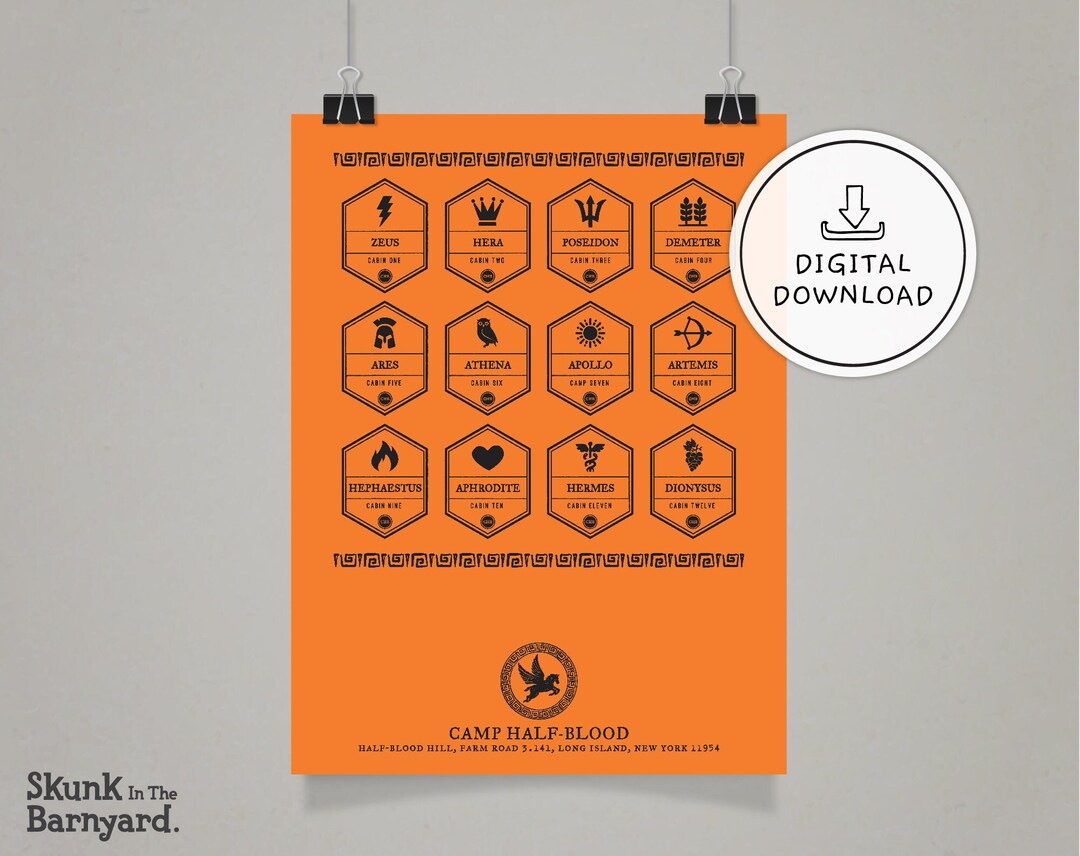 Camp Halfblood Digital Wall Art, Percy Jackson Downloadable Prints ...