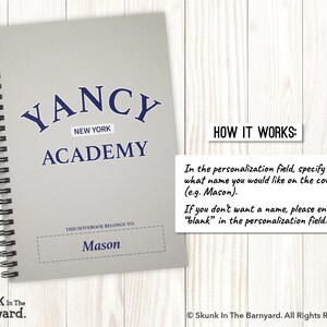 Personalizable Yancy Academy Notebook, Custom Percy Jackson Merch ...