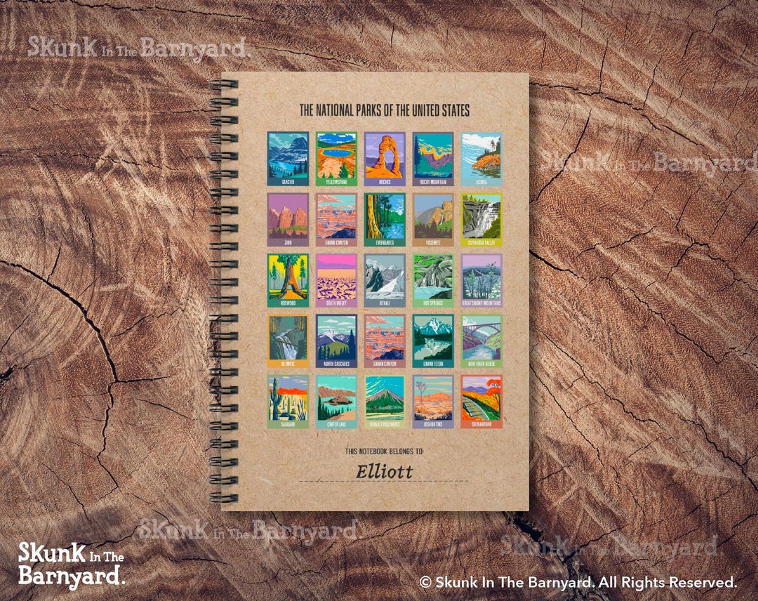Personalizable National Parks Notebook, All 63 Parks Available, Custom ...