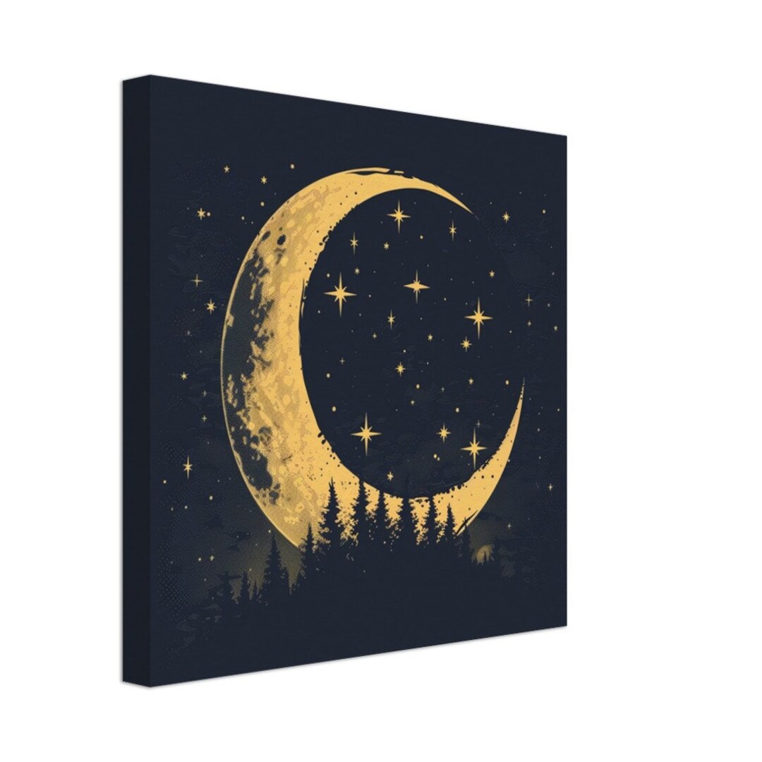 Forest Moon on Canvas - Etsy