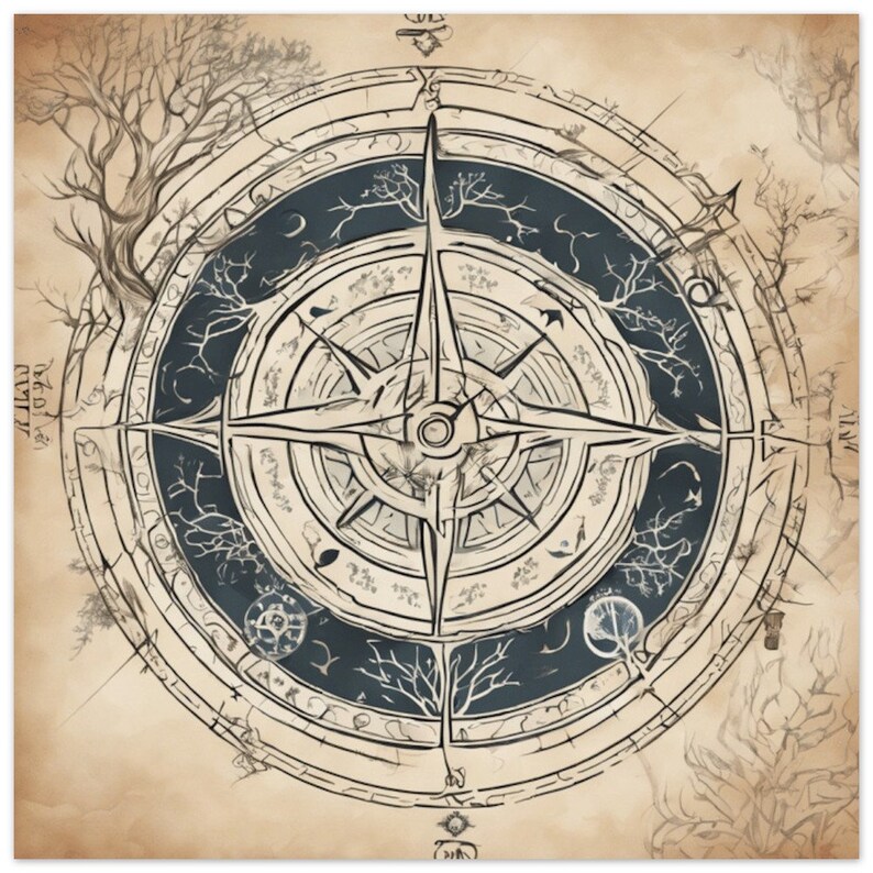 Mythical Compass no Frame Premium Matte Paper Poster - Etsy