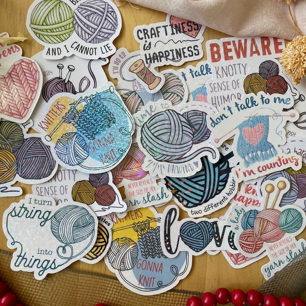 Knitting Stickers - Etsy