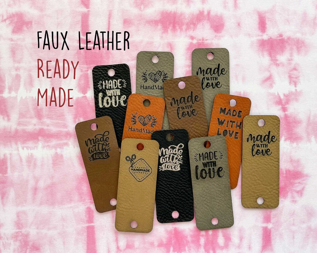 Premade Faux Leather Garment Labels With Large Holes - Etsy