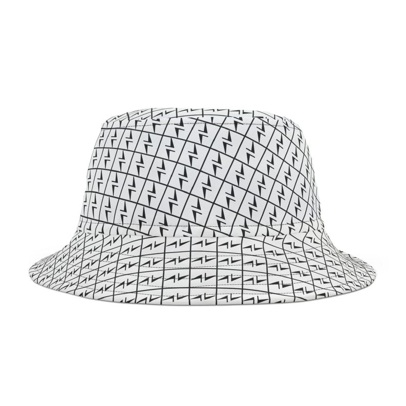 Lightning Bolt Bucket Hat, Thunder Pattern Cap, Usa-made White & Black ...