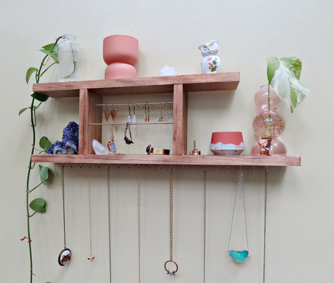 Jewelry Organizer Shelf, Necklace Hanger, Ring Holder, Earring Display ...
