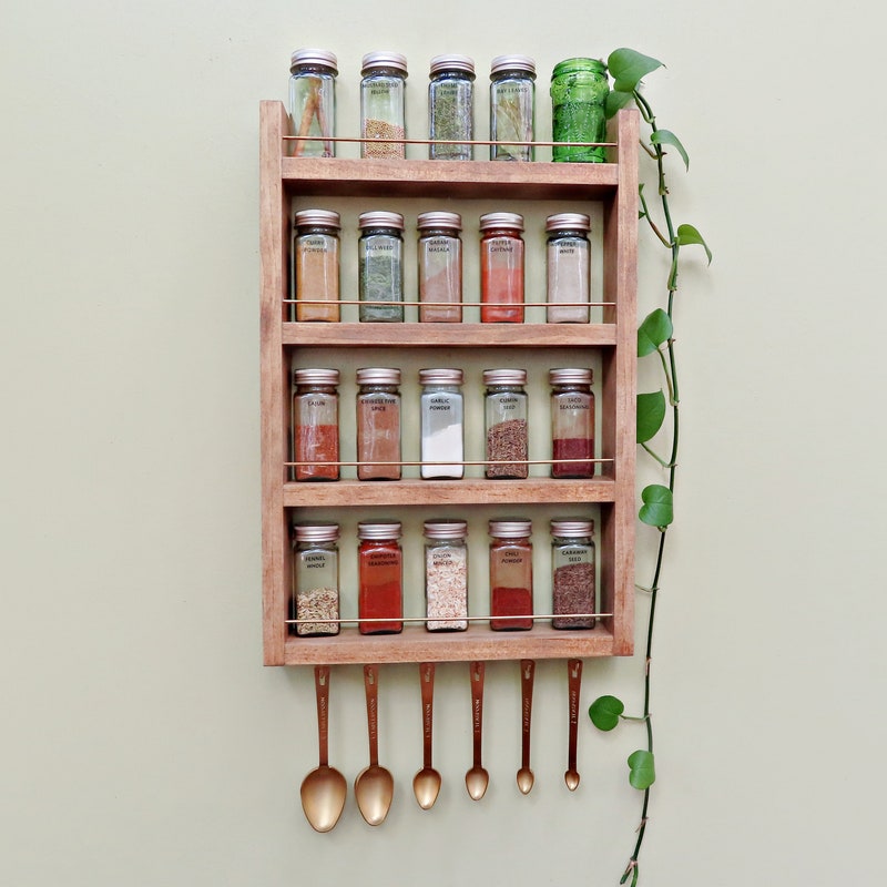Wood Spice Rack Wall Mount - Etsy
