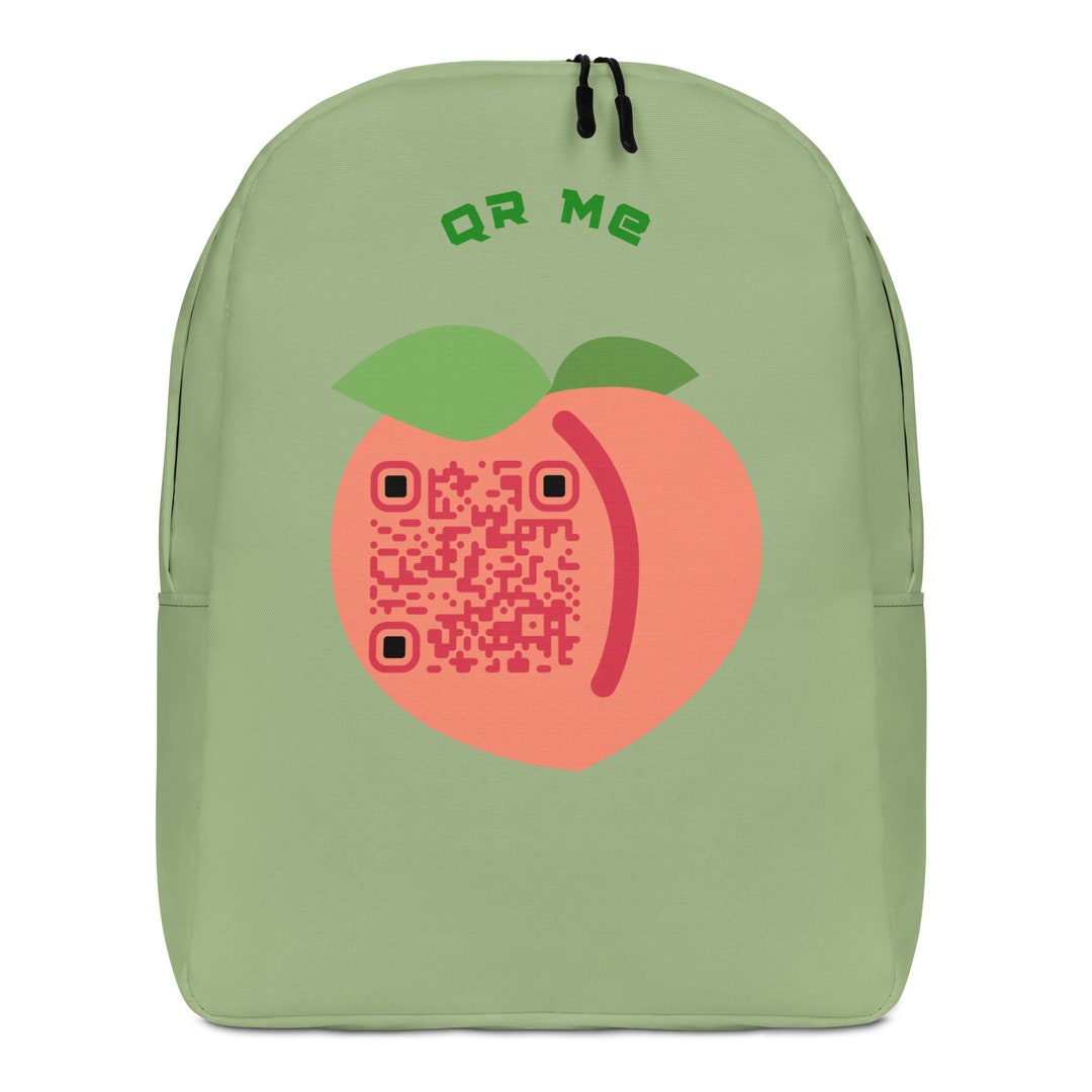Peach Emoji QR Code Backpack Gift for Influencer Youtuber Merch ...