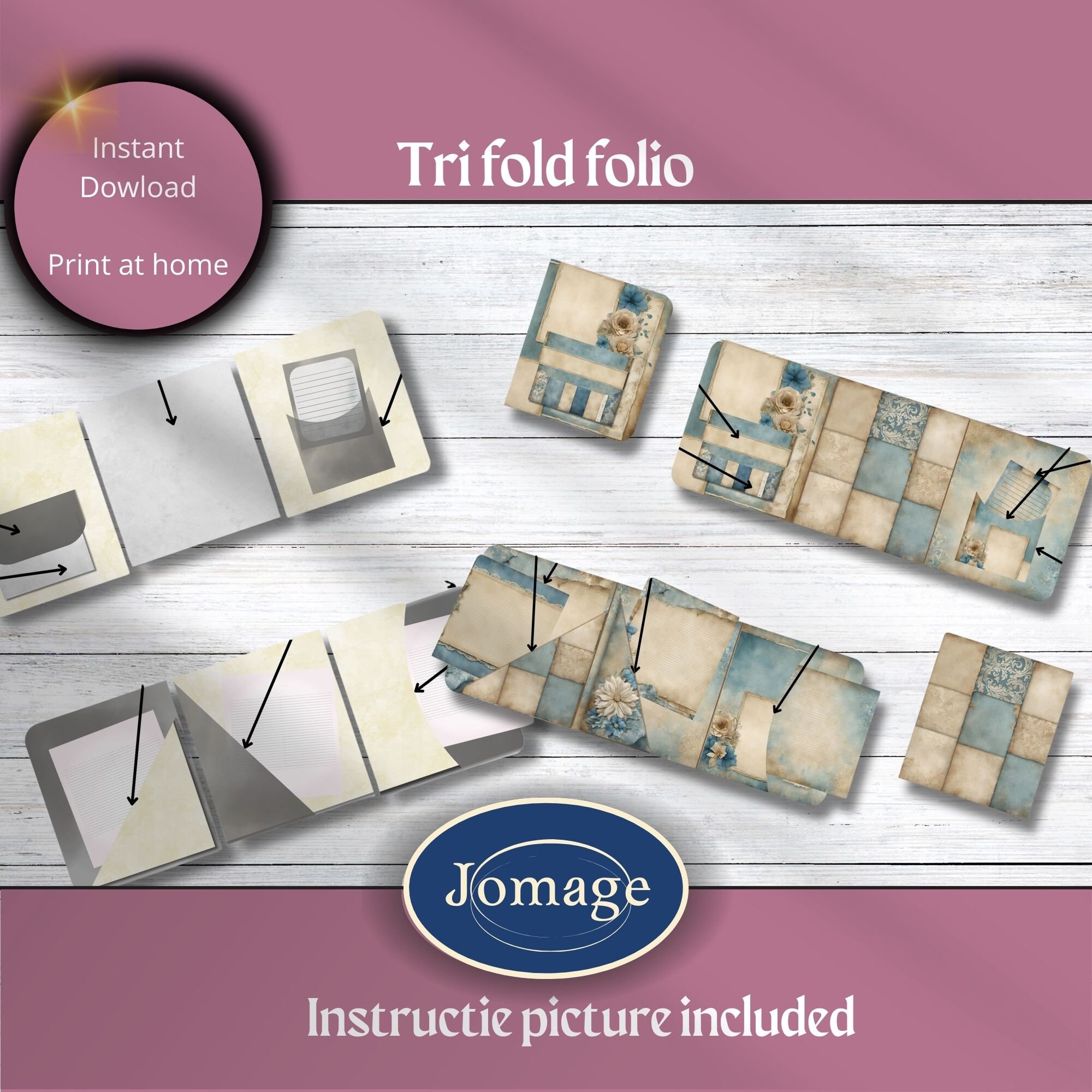 Junk Journal Tri Fold Folio to Make Yourself in a Nice Basic Style in ...