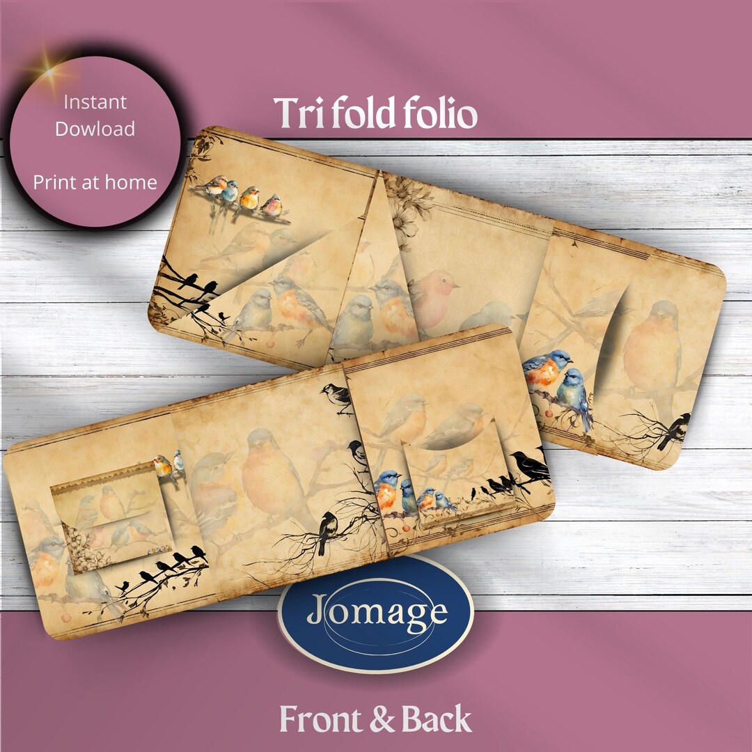 Junk Journal Tri Fold Folio to Make Yourself in Vintage Style With ...
