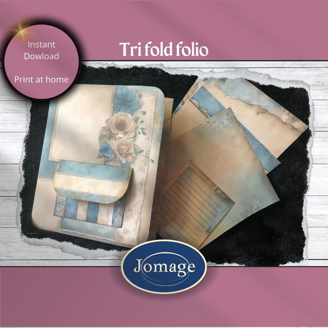 Junk Journal Tri Fold Folio to Make Yourself in a Nice Basic Style in ...