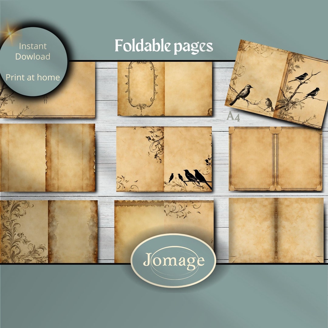 Foldable Junk Journal Pages Basic Neutral Earthy Colors 3 - Etsy