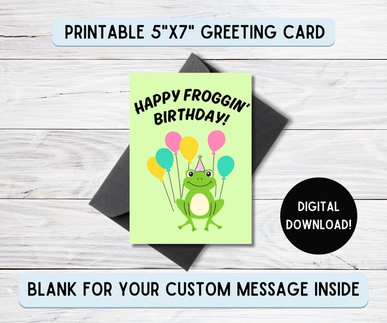 Funny Birthday Card, Digital Download Greeting Card, 5x7 Printable ...