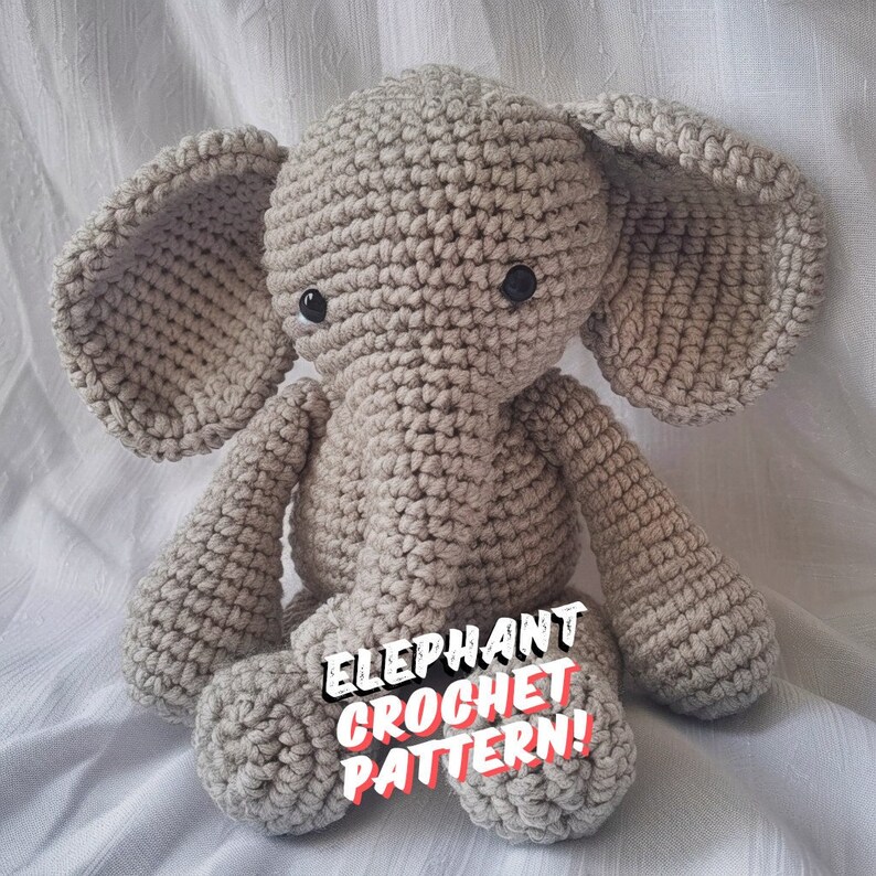 Crochet Pattern Elephant Elephant Crochet Amigurumi, Crochet Elephant Pattern DIY, Elephant ...
