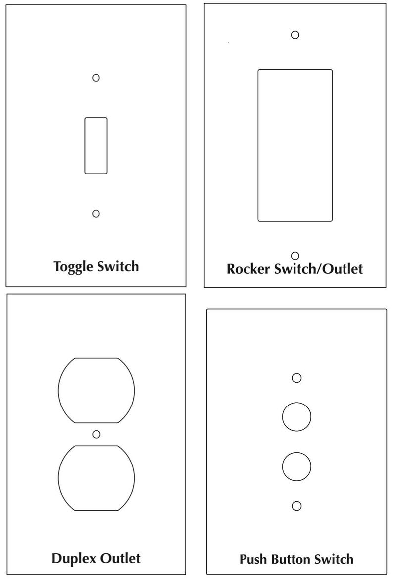 Rectangle Mandala Wood Light Switch Plate, Custom Configuration and ...