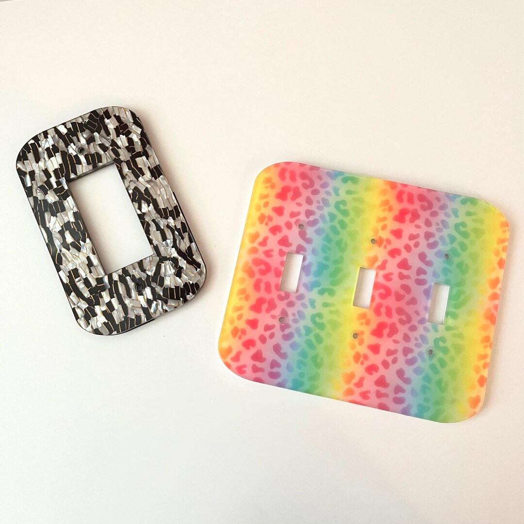 Custom Acrylic Light Switch Plate, Colorful Pattern - Etsy