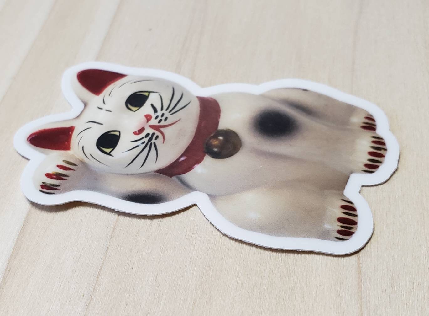 Lucky Cat Sticker, Maneki Neko, Japanese Kitty Sticker, Kitty Cat ...