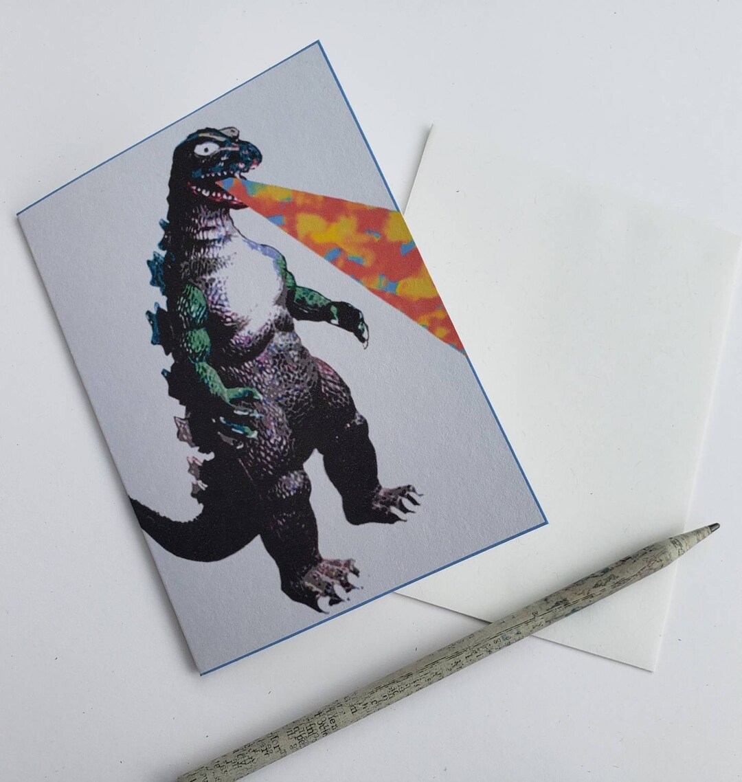 Godzilla Blank Cards - Blank Greeting Card - Vintage Toy Godzilla Blank ...