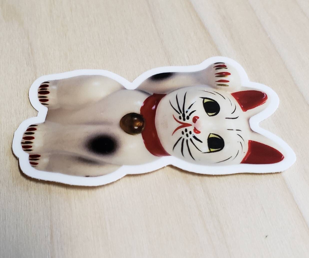 Lucky Cat Sticker Maneki Neko Japanese Kitty Sticker | Etsy