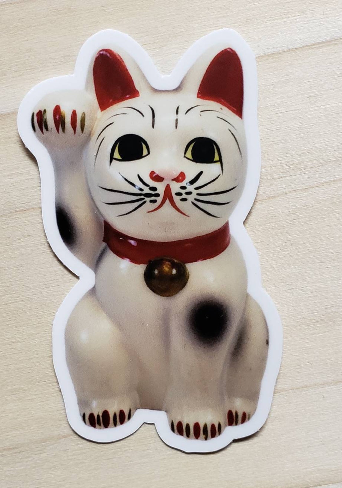 Lucky Cat Sticker, Maneki Neko, Japanese Kitty Sticker, Kitty Cat ...