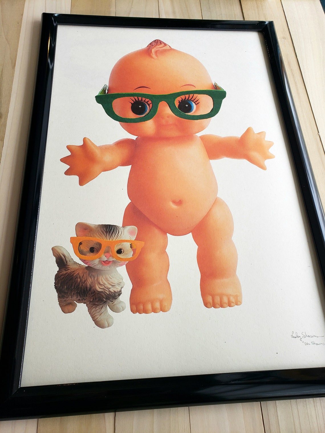 Kewpie Doll Art Print Glasses Mobley Rubber Cat Recycled | Etsy