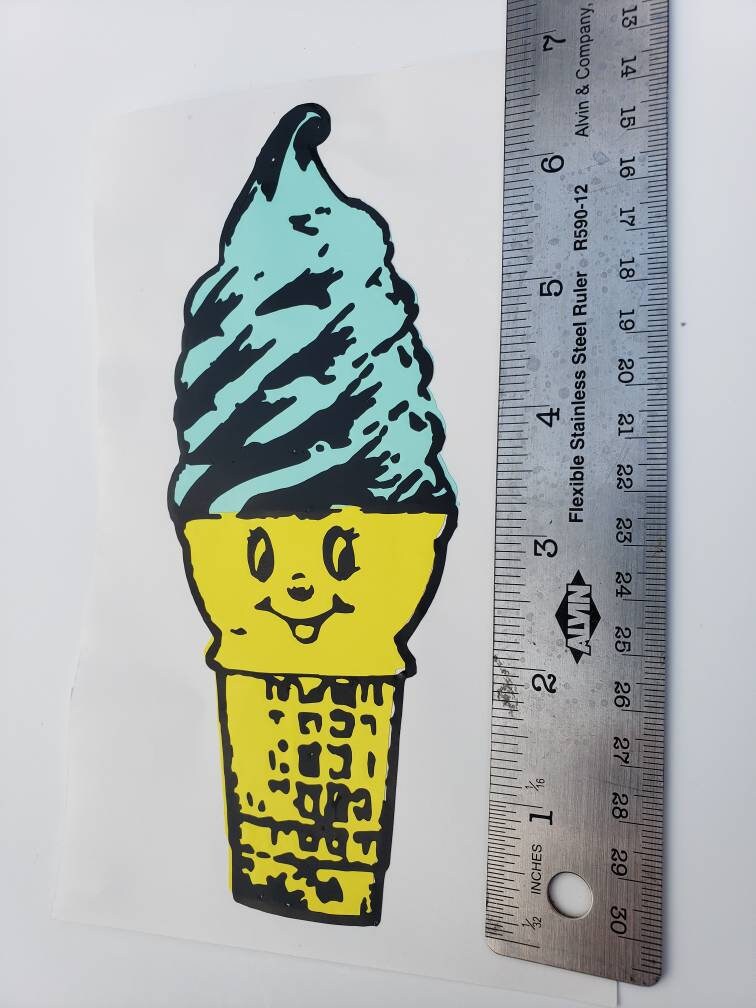Retro Ice Cream Cone Decal Ice Cream Cone Vintage Style Car | Etsy