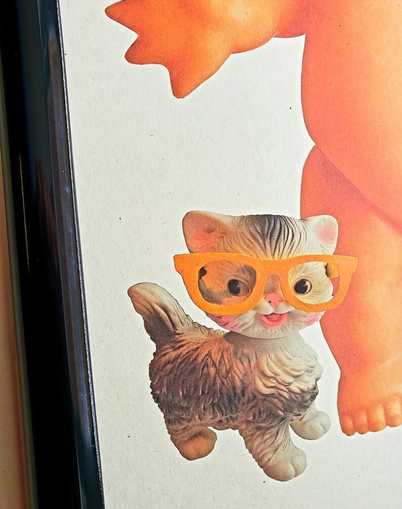 Kewpie Doll Art Print Glasses Mobley Rubber Cat Recycled | Etsy