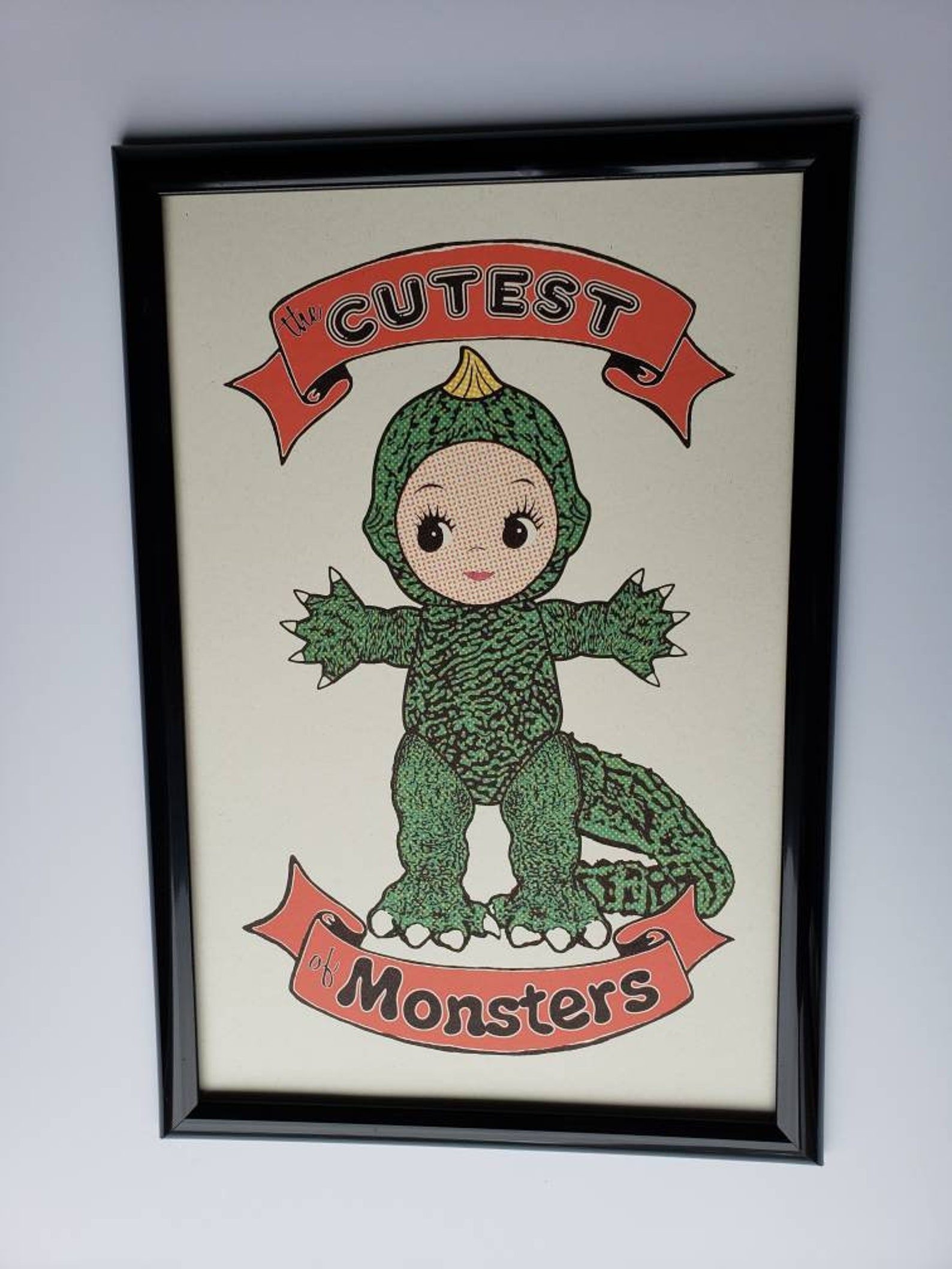 Kewpie Doll Godzilla Art Print Poster Eclectic Wall Art | Etsy