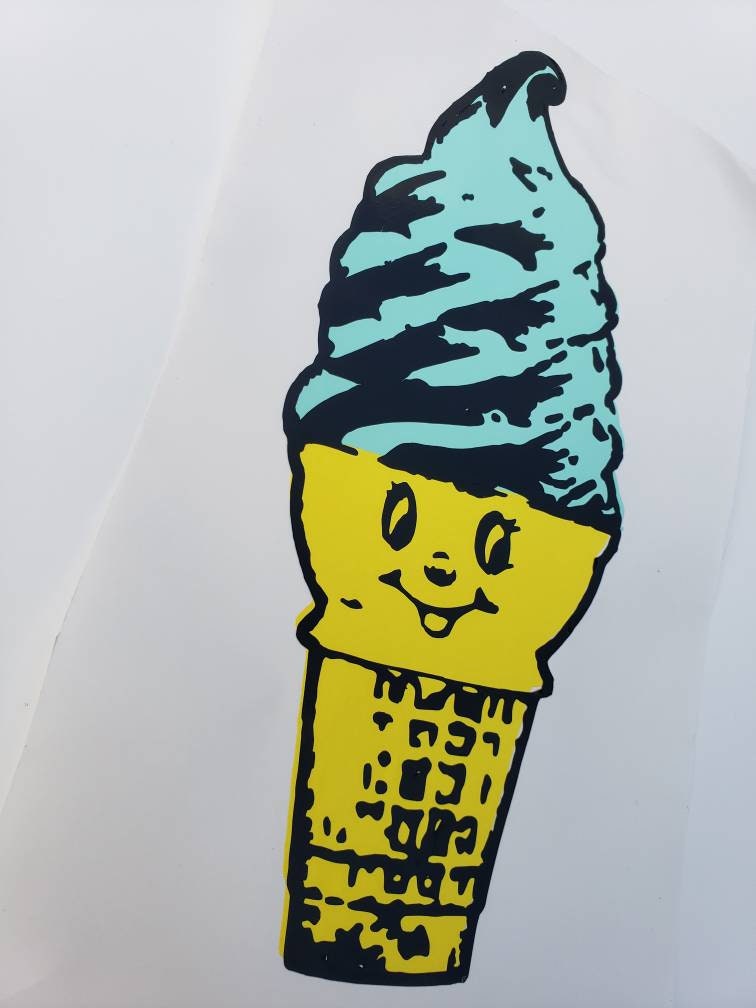 Retro Ice Cream Cone Decal Ice Cream Cone Vintage Style Car | Etsy